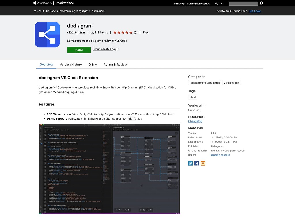 New dbdiagram VS Code Extension - News from dbx - dbdiagram Community